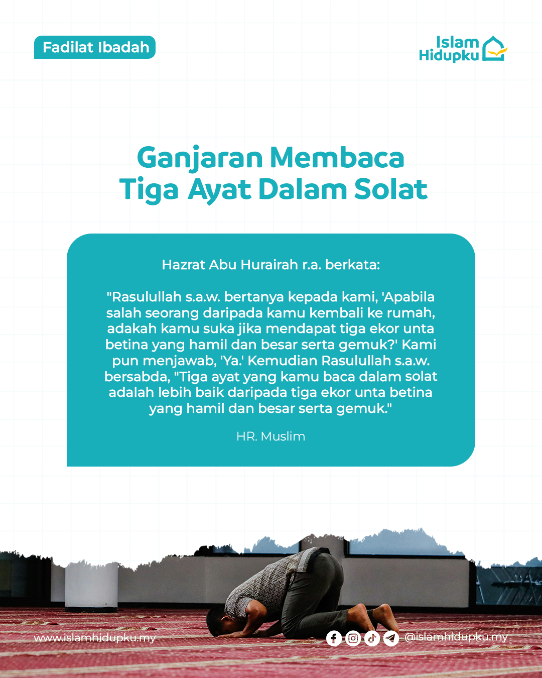 Ganjaran Membaca Tiga Ayat Dalam Solat - Islam Hidupku